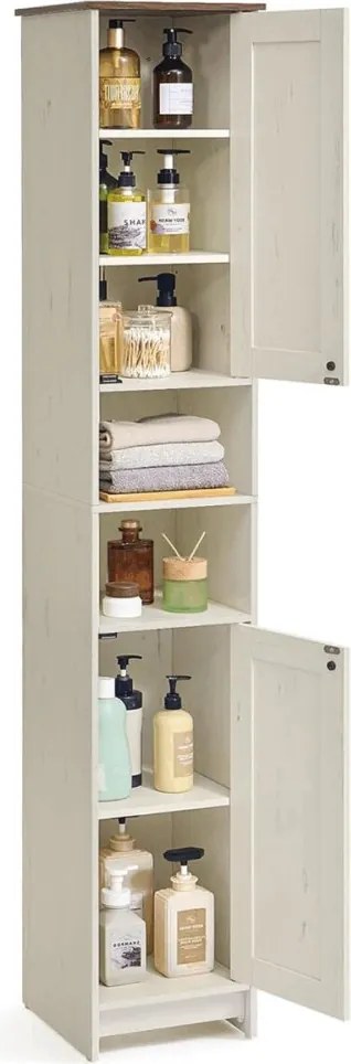 Koupelnová skříňka 30x30x170cm AUK-E1166 WT, mdf, bílá