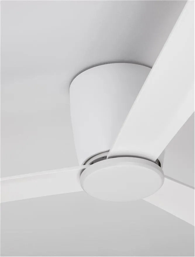 NV 9952325 Stropní ventilátor DELL tělo z hliníku matná bílá 3ABS dřevěné listy - NOVA LUCE
