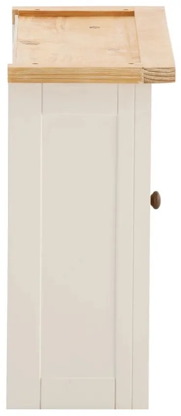 furniture-nabytek.cz - Masivní skříňka se zrcadlem Caprino, borovice / MDF, lakovaná, bílá / hnědá