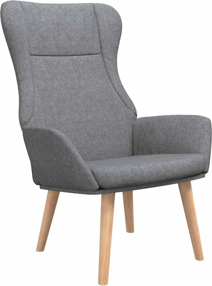 Relaxační křeslo světle šedé textil 341394