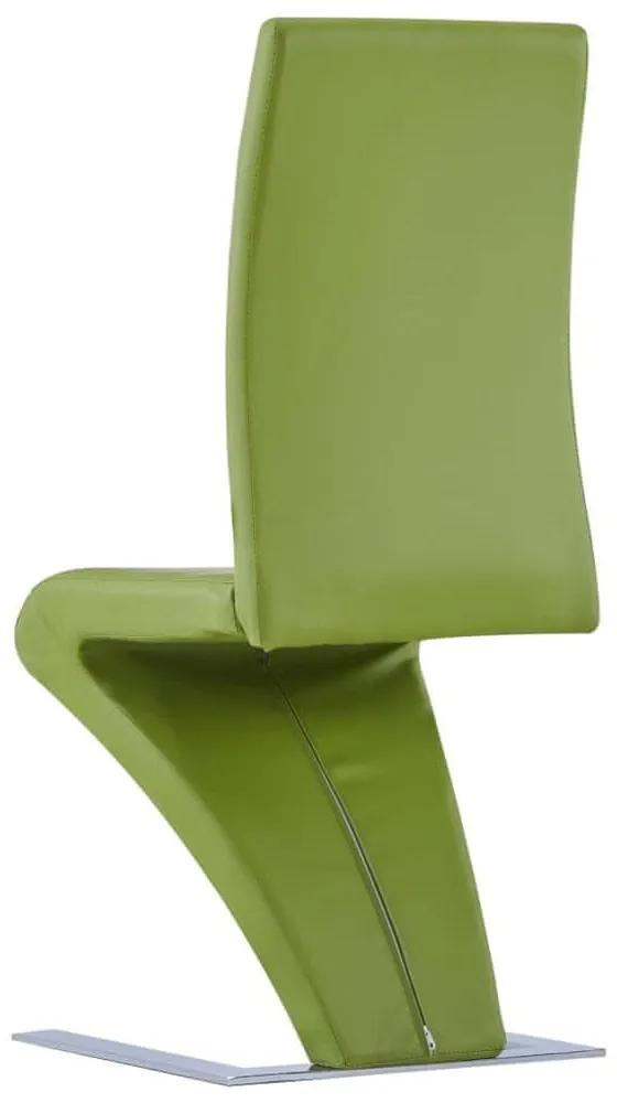 Petromila Jídelní židle s cik-cak designem 6 ks zelené umělá kůže