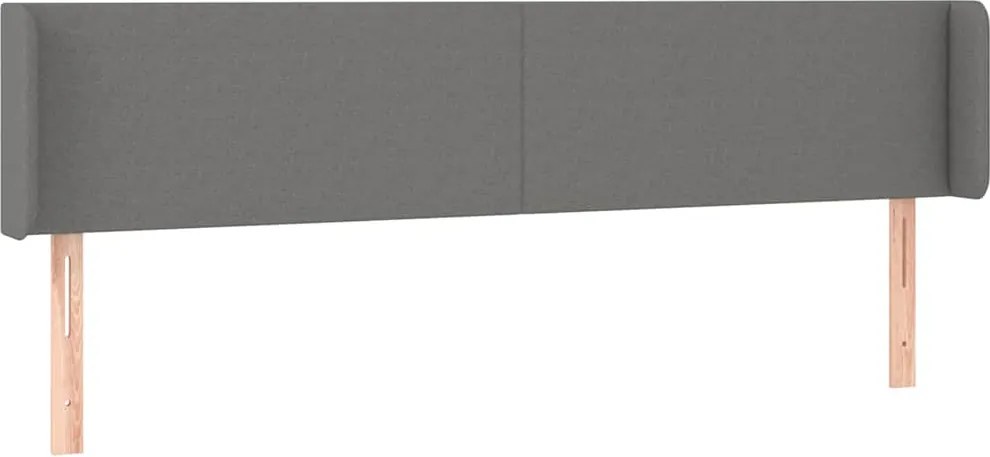 Čelo postele typu ušák tmavě šedé 163x16x78/88 cm textil 3118495