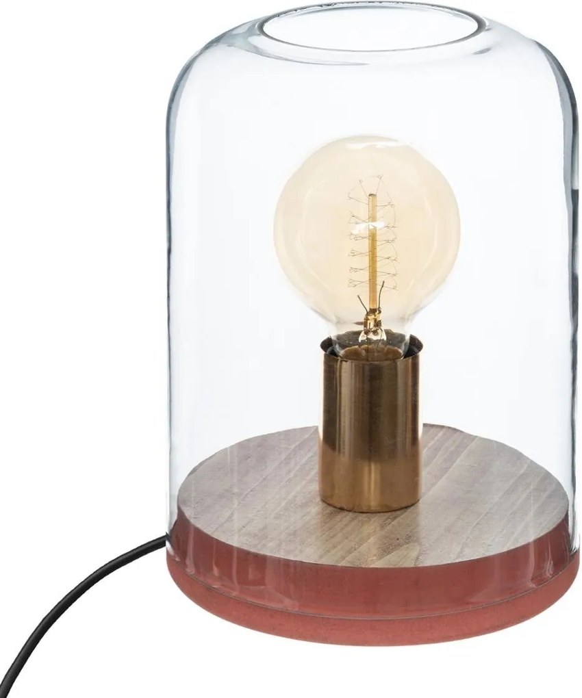 Stolní lampa se žárovkou, moderní, Ø 17 cm, červená