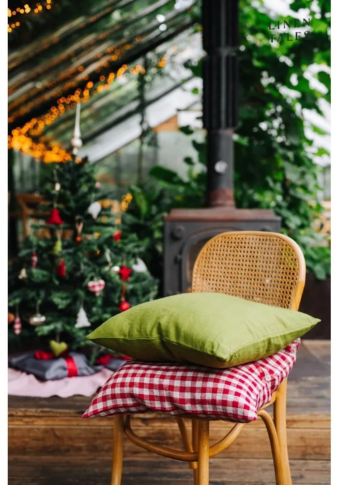 Lněný povlak na polštář 50x50 cm Red Gingham – Linen Tales