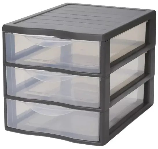 SUNDIS Úložný box se 3 zásuvkami, antracit, OFFICEMIX A4