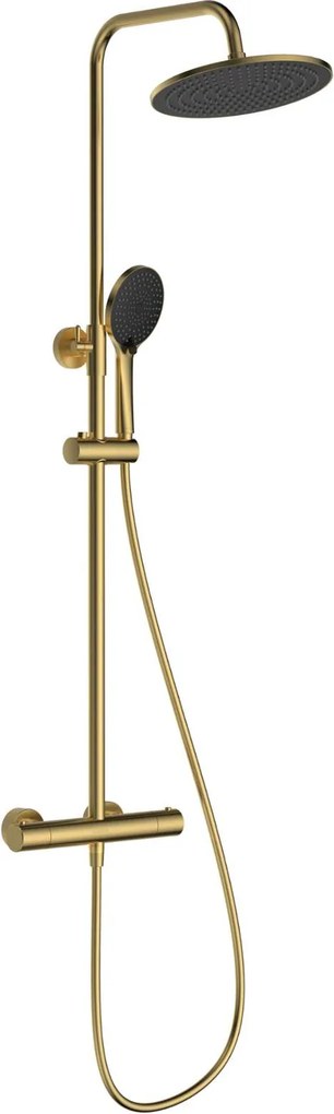 kielle Oudee I - Sprchový set s termostatem, 25 cm, 3 proudy, brushed gold 20633006E