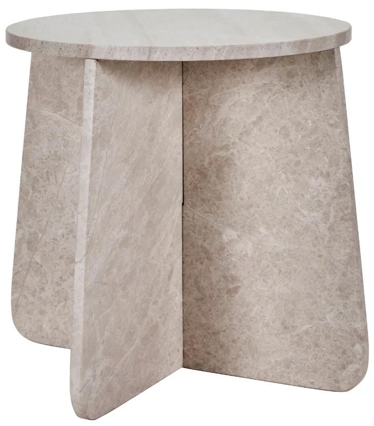 OnaDnes -20% House Doctor Béžový mramorový odkládací stolek Marb 48 cm