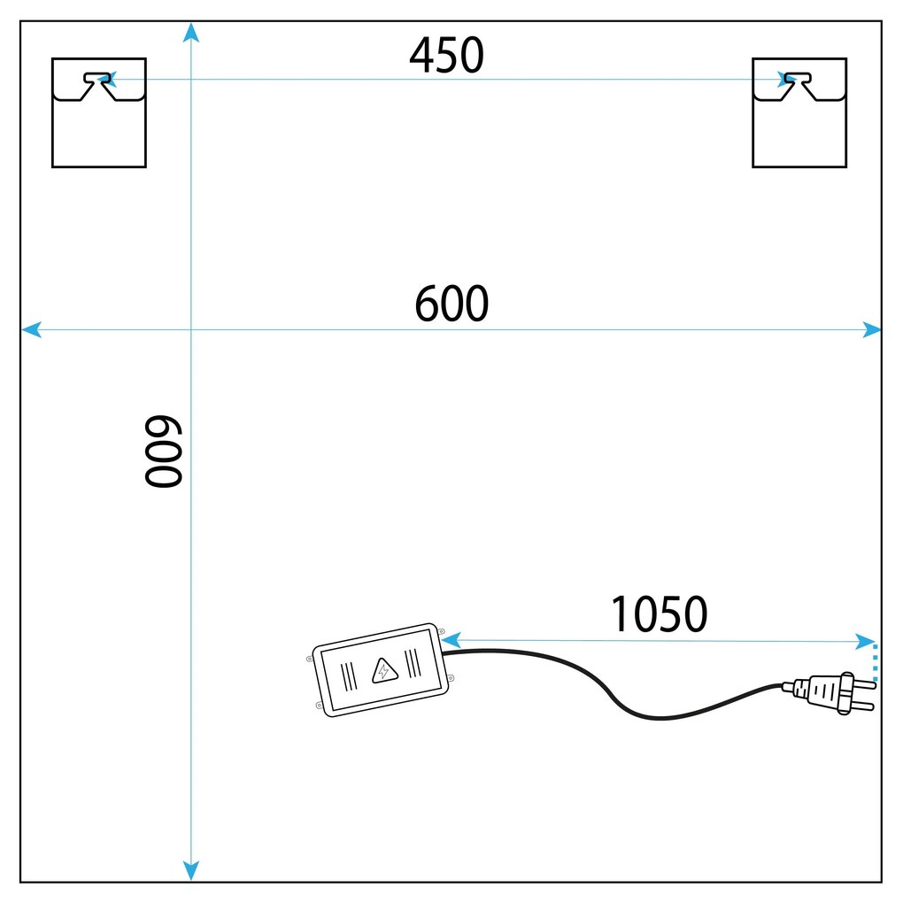 Tutumi Rea, čtvercové LED zrcadlo 60x60 s kulatým LED podsvícením YH-BL-12, HOM-01513