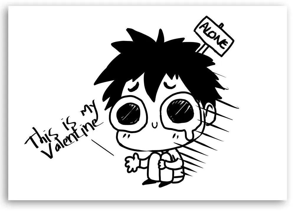 Gario Obraz na plátně Osamělý Valentýn manga - Victoria Bravo Rozměry: 60 x 40 cm