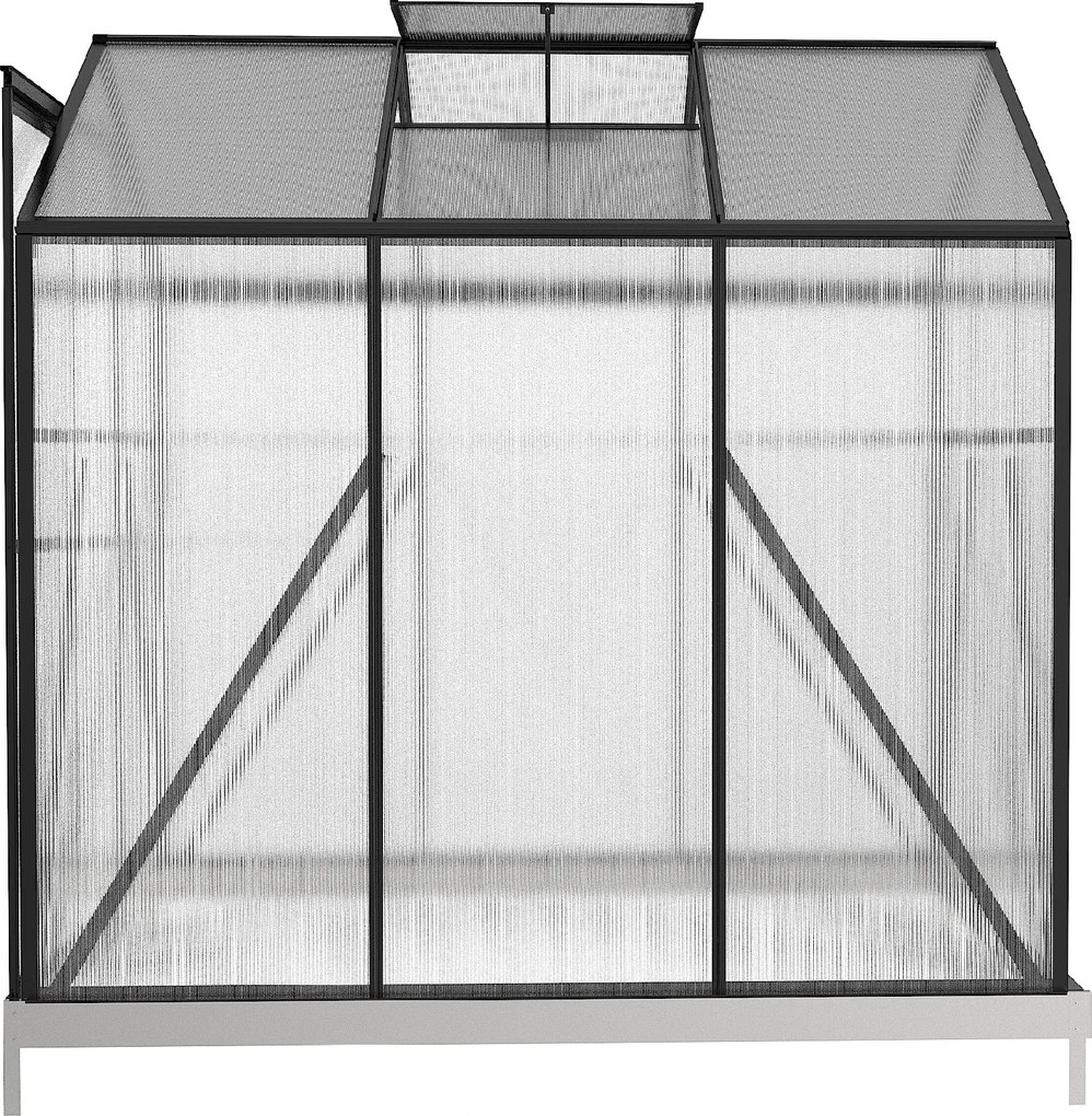 Skleník se základnou BestBerg BBGH-606B / 3,61 m² / 190 × 190 × 194 cm / černá