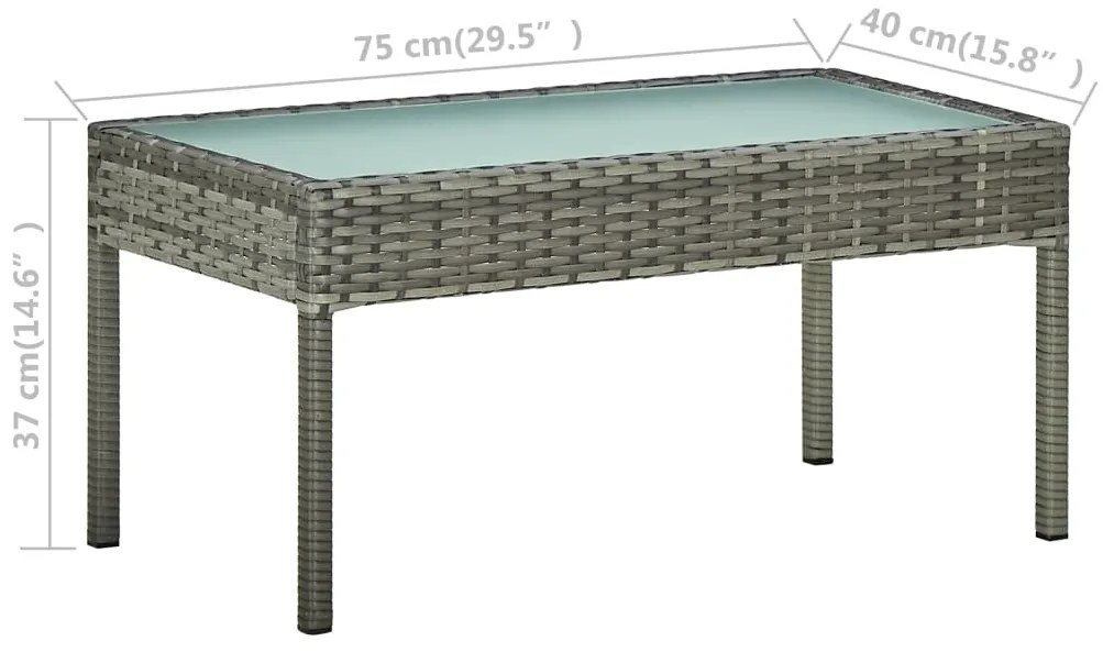 vidaXL Marketos 4dílná zahradní sedací souprava s poduškami polyratan šedá