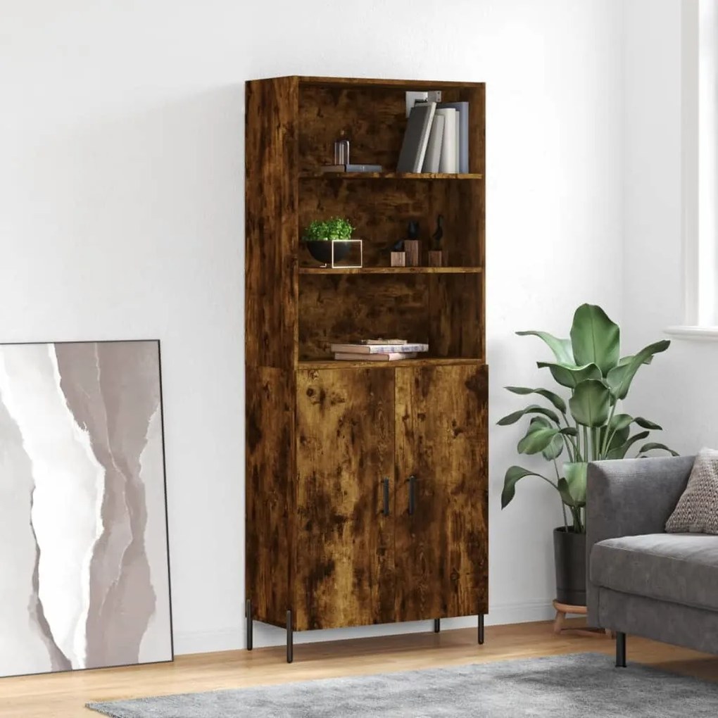 vidaXL Skříň highboard 69,5 x 34 x 180 cm kompozitní dřevo [3189264] Barva: kouřový dub