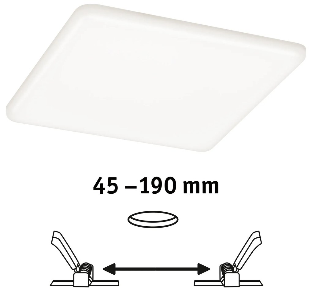 Paulmann 92398 Veluna VariFit, hranaté zápustné svítidlo, 17,5W LED 4000K, 18,5x18,5cm, IP44