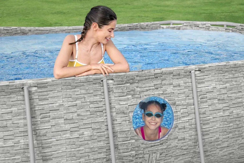 BESTWAY Power Steel Swim Vista bazén s oknem 427x250x100 14x8FT 7in1