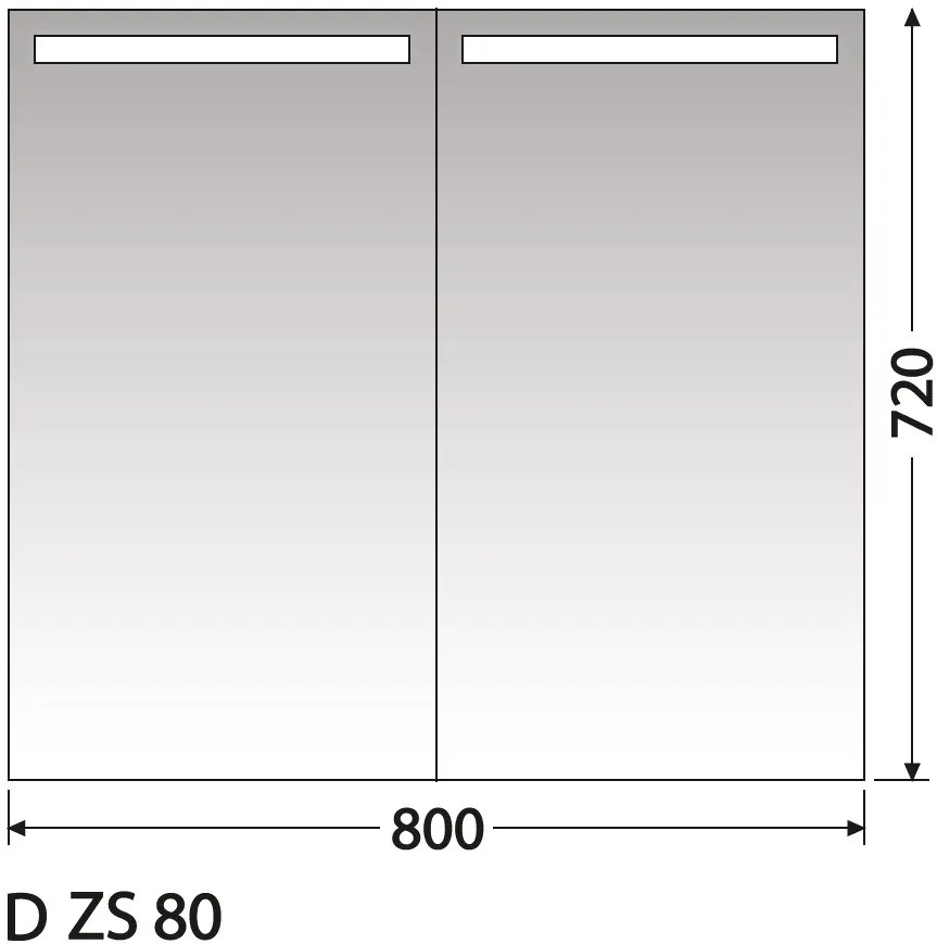 INTEDOOR zrcadlová skříňka s LED osvětlením D ZS 80 Varianta: 70 Dub Kendal přírodní