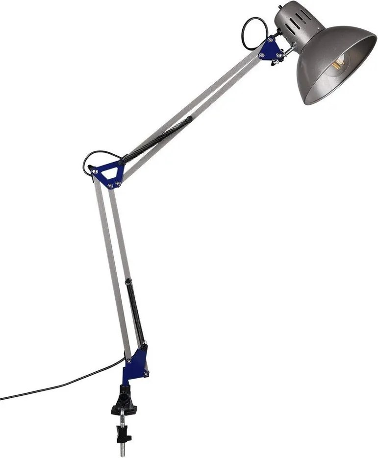 Stolní lampa s ohybatelnou konstrukcí/s klipem ve stříbrné barvě (výška 73,5 cm) Tajo – Trio
