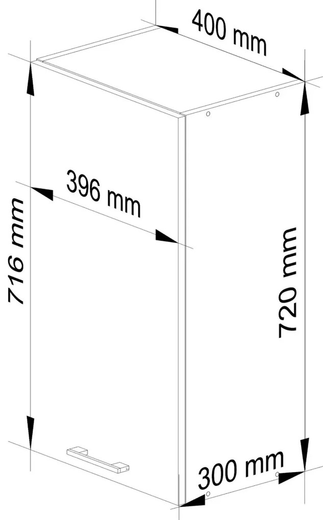 Závěsná kuchyňská skříňka Olivie W 40 cm bílá