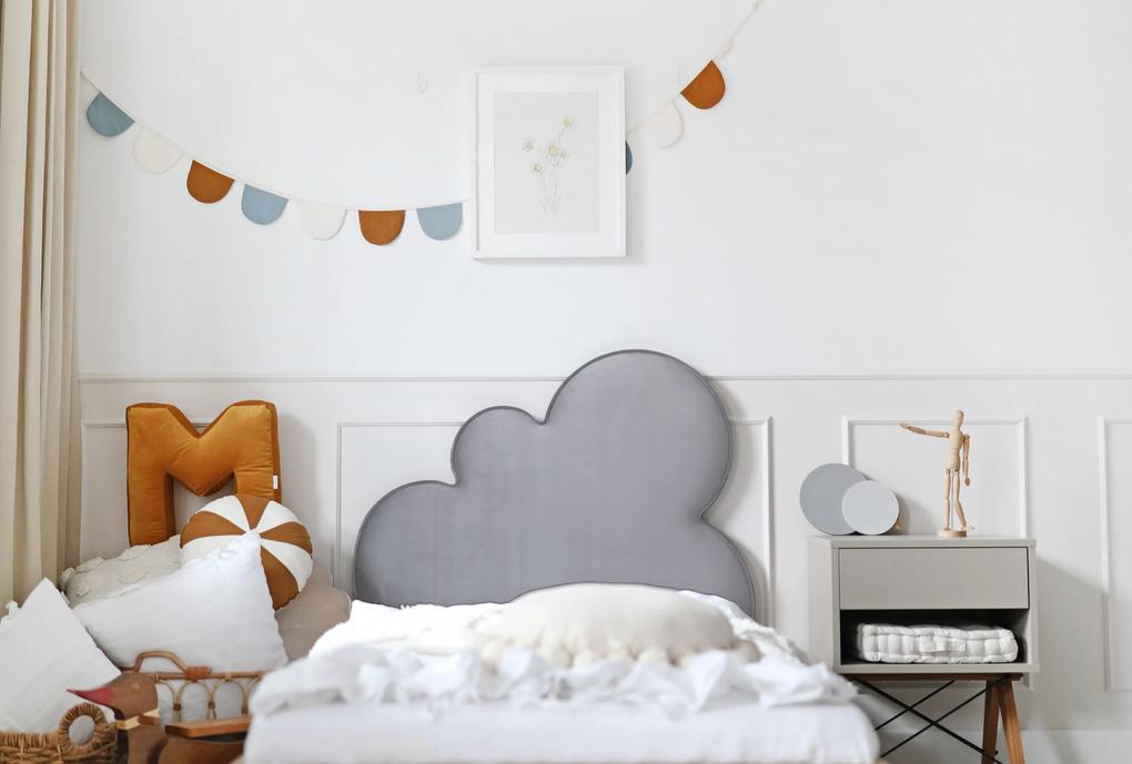 MINKO Čalouněná jednolůžková postel CLOUD do dětského pokoje Zvolte barvu: Modrá, Zvolte rozměr: 120x200 cm, Zvolte stranu: Vlevo