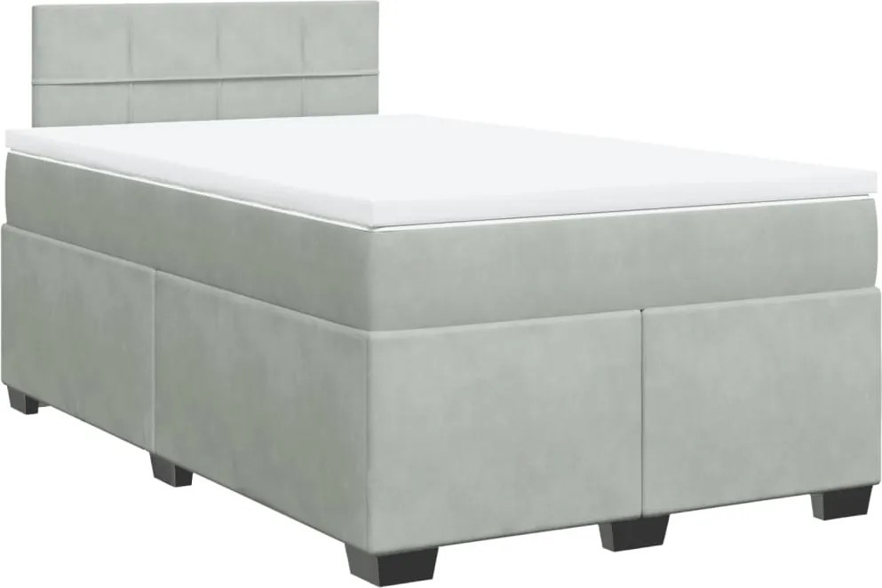 Box spring postel s matrací světle šedá 120 x 200 cm samet 3288582