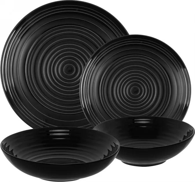 Lunasol - Porcelánový set černý lesklý 19 ks - Gaya RGB (w0017)