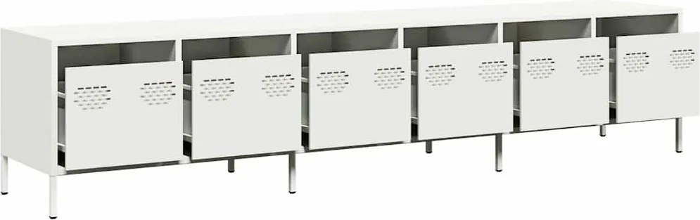 TV skříňka bílá 202 x 39 x 43,5 cm ocel válcovaná za studena 3307154
