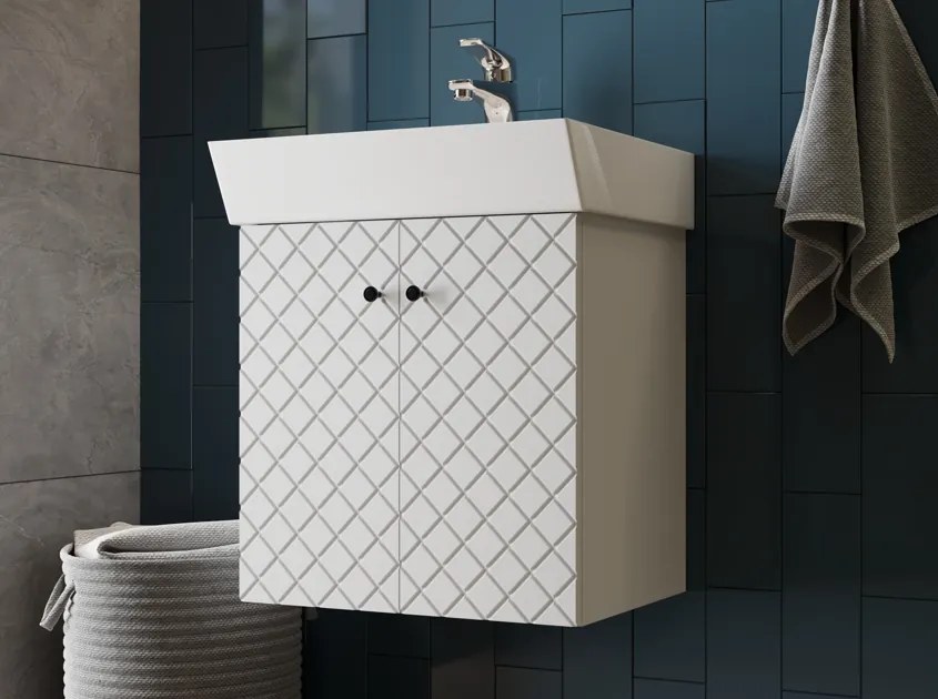 Kingsbath / Lavedo Tessera White 50 koupelnová skříňka s umyvadlem