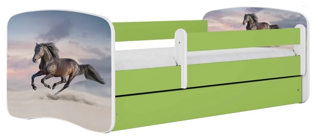 Dětská postel Babydreams běžící kůň zelená