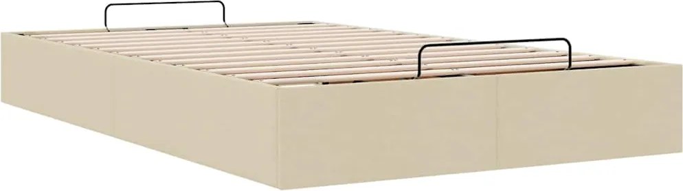 Osmanský rám postele bez matrací krémově 120x200 cm textil 3310873