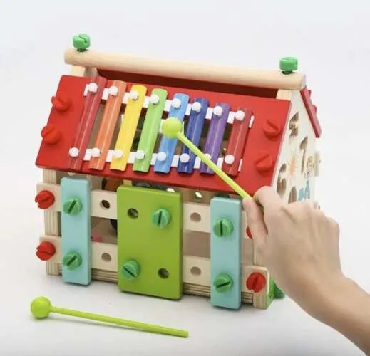 Montessori multifunkční dřevěný domeček Kruzzel 22564