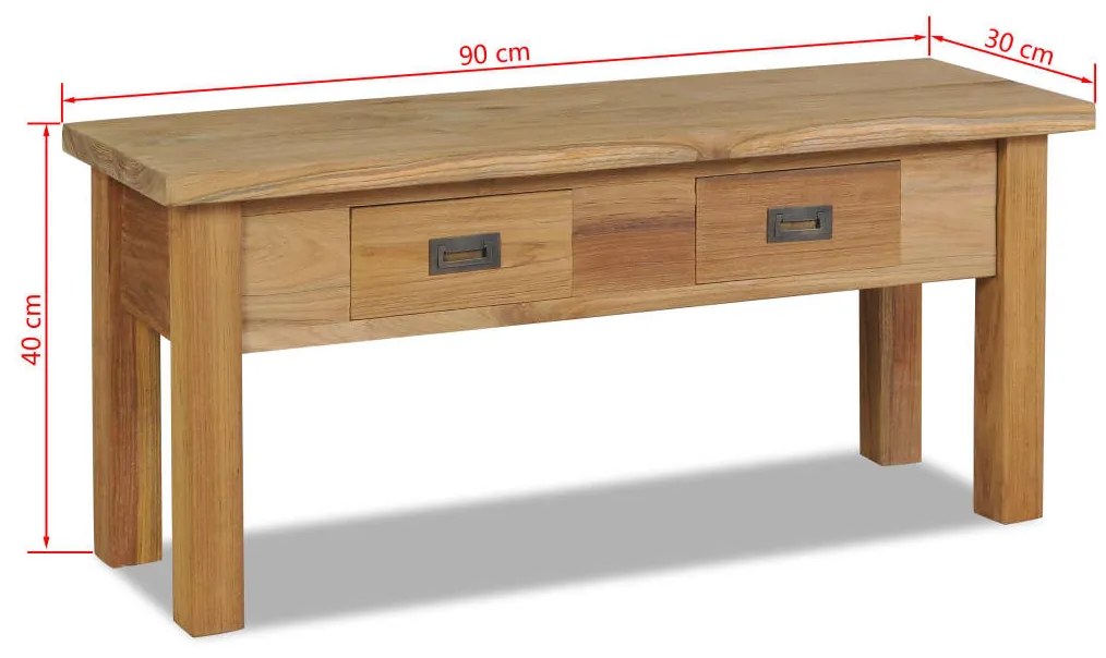 vidaXL Marketos Lavice, masivní teak, 90x30x40 cm