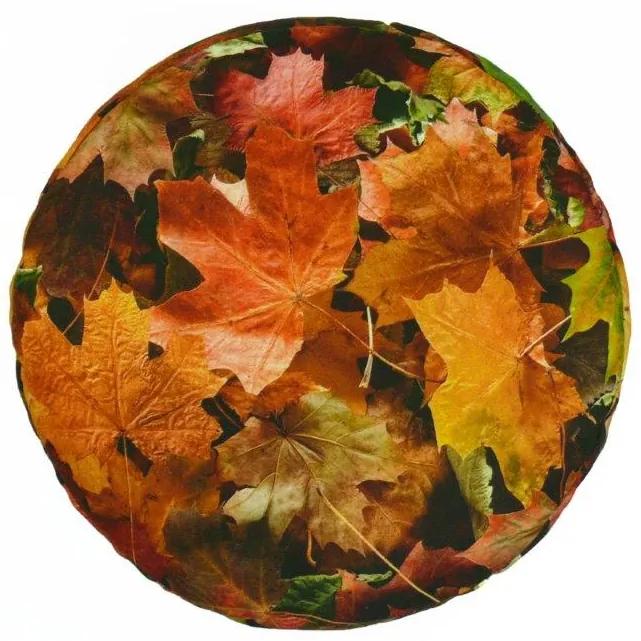S radostí - vlastní výroba Meditační polštář Podzimní listí Velikost: ∅30 x v30 cm