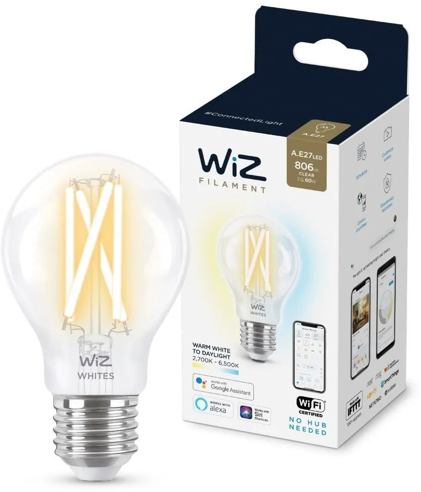 Wiz tunable white 8718699787158 inteligentní led filamentová žárovka e27 | 1x6,7w | 806lm | 2700-6500k
