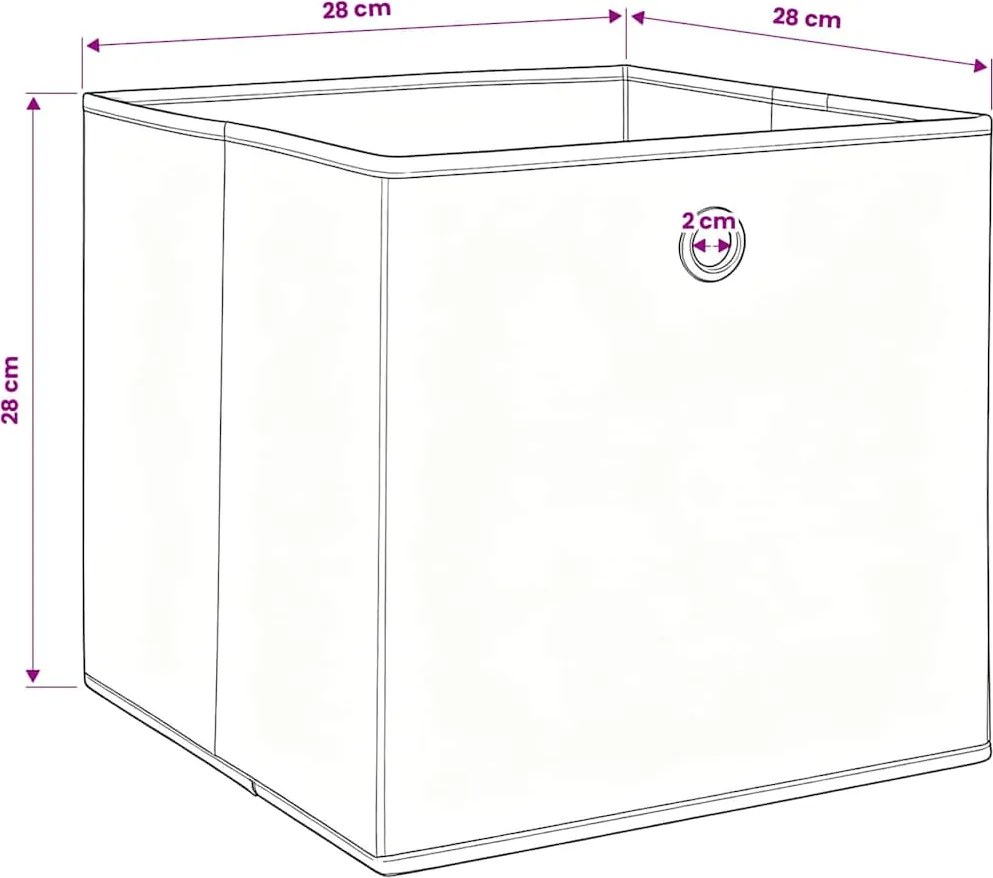 Úložné boxy 10 ks netkaná textilie 28 x 28 x 28 cm bledě modré 325233