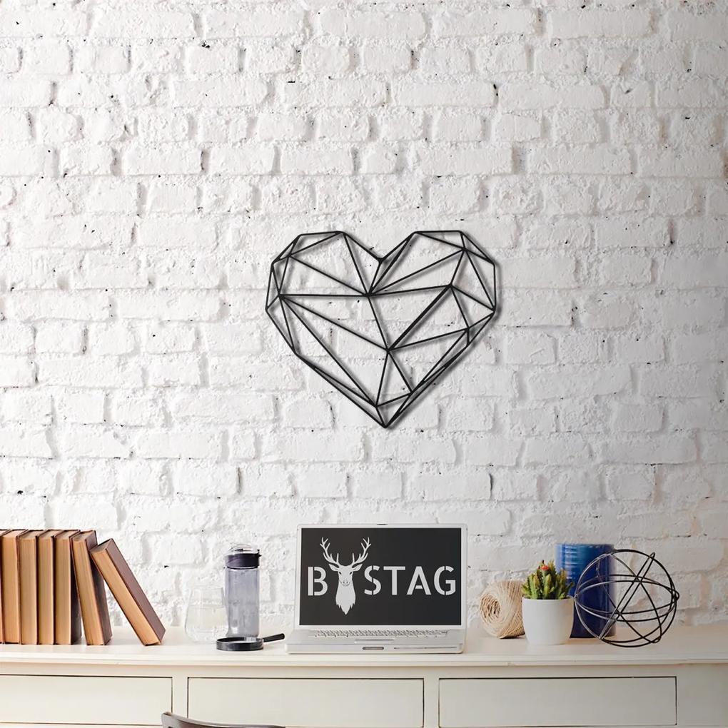 Nástěnná kovová dekorace HEART černá