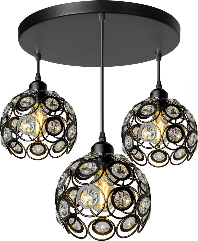 Toolight - Závěsné svítidlo Edison 3xE27 APP209-3CPR, černá, OSW-30002
