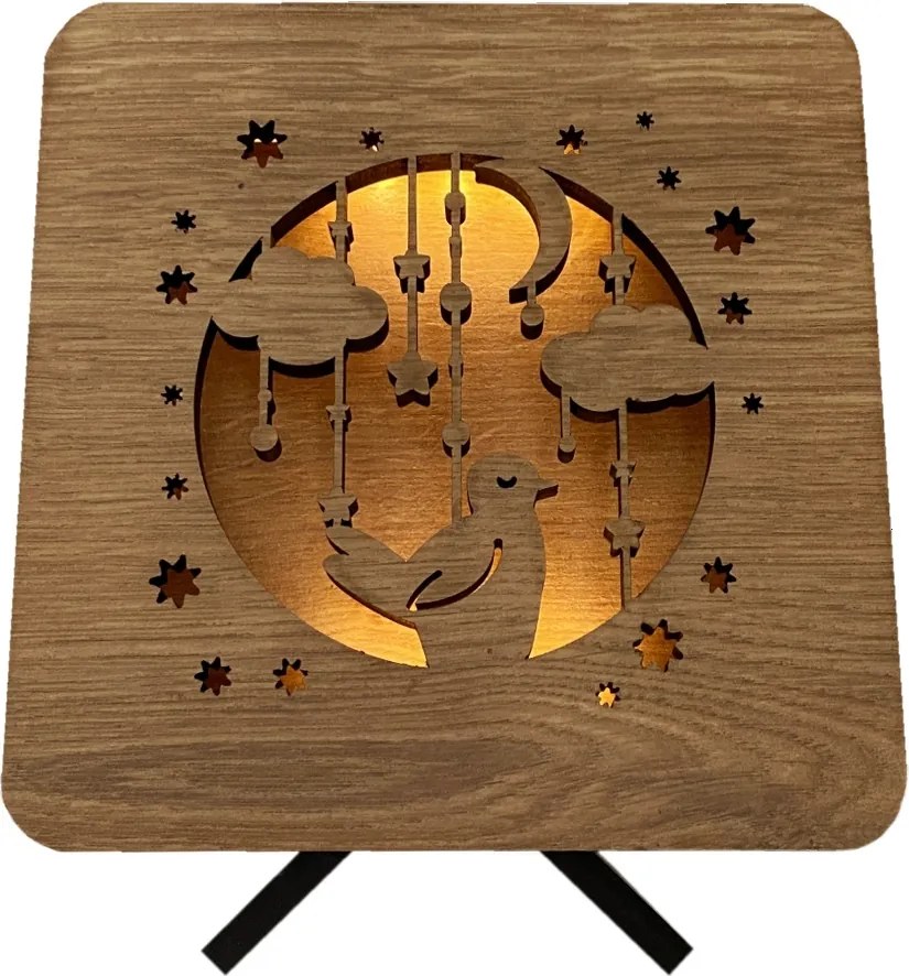 Li-Go "Ptáček" lampa 19x19 cm provedení povrchu: jedle