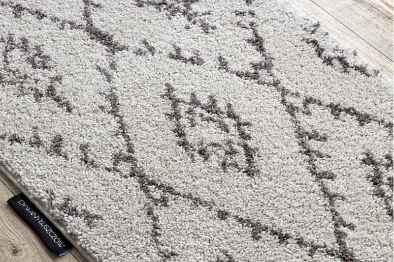 Dywany Łuszczów, Běhoun Berber Fez cream, 80x300, bílá, ložnice