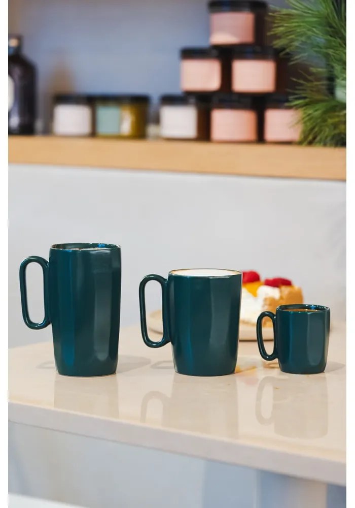 Tmavě zelené hrnky z kameniny v sadě 2 ks 250 ml Fuori – Vialli Design