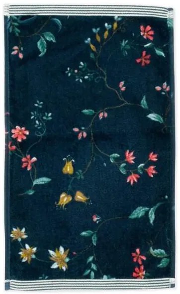 Pip Studio bavlněný froté ručník na ruce Les Fleurs tmavě modrý 30x50 cm
