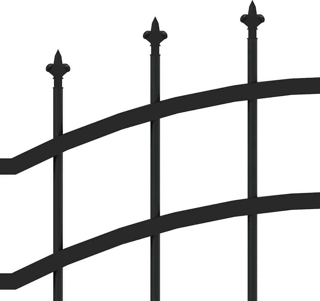 Zahradní plot Woerden s kopím nahoře černý 240 x 150 cm ocelový 151082