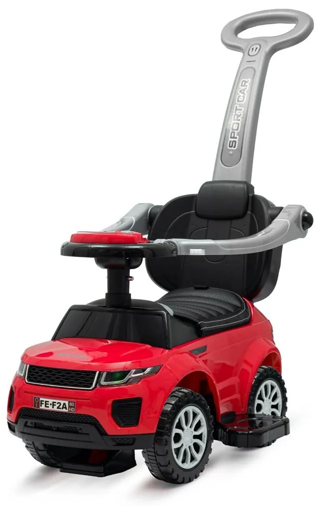 Dětské hrající odrážedlo s vodící tyčí SUV 3v1 Baby Mix Prime červené