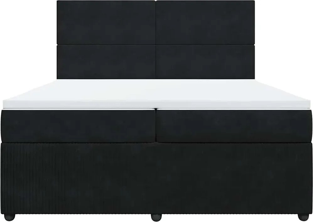 Box spring postel s matrací černá 200x200 cm samet 3292426
