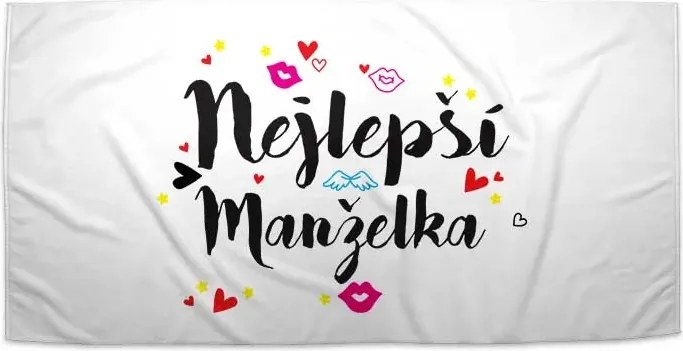 Sablio Ručník Nejlepší manželka - 50x100 cm