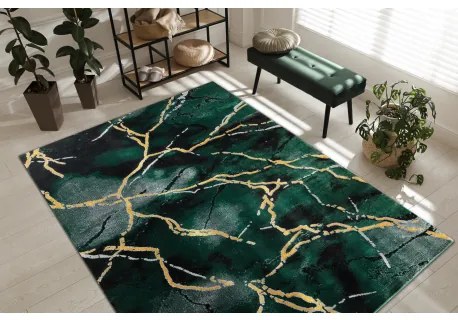 koberec EMERALD výhradní 1018 glamour, stylový mramor lahvově zelená velikost 160x220 cm | krásné koberce cz