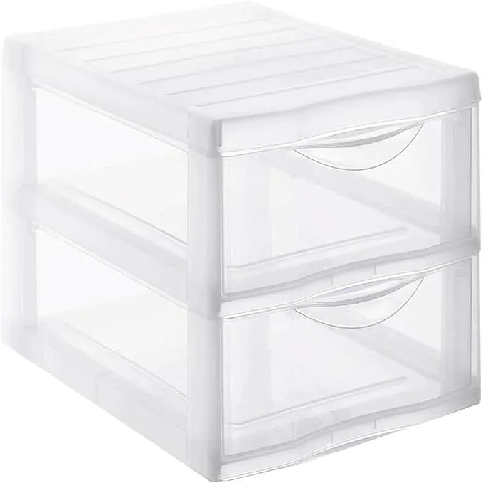 SUNDIS Úložný box se 2 zásuvkami, transparentní, ORGAMIX A4