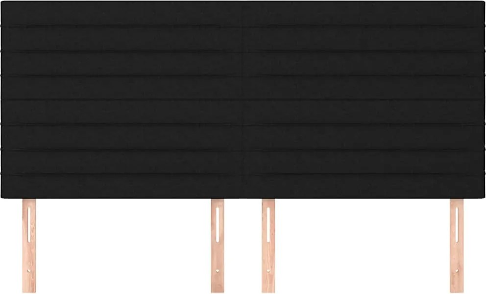 Čelo postele černé 200x5x118/128 cm látkové 3116496