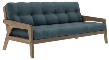 sofa GRAB by Karup - 100*200 cm carob (hnědá) + futon petrol blue 757