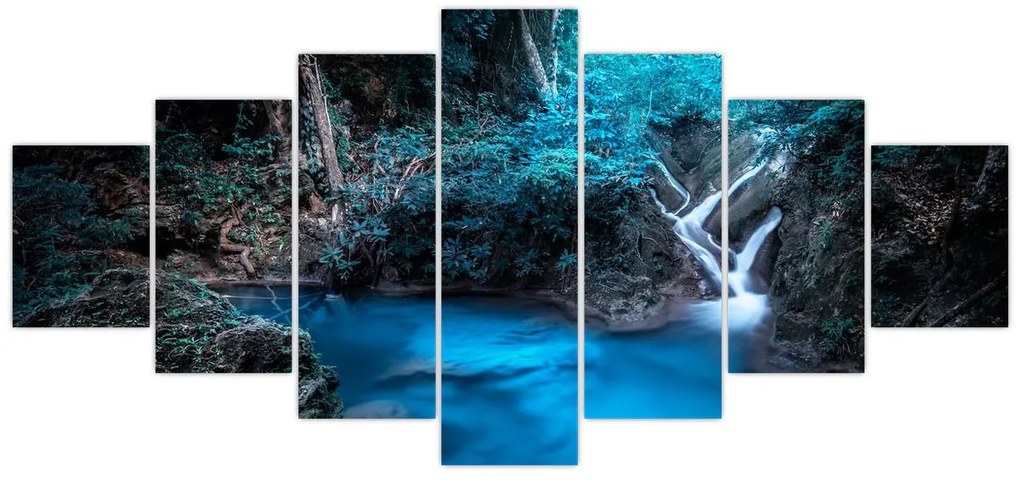 Obraz - Magická noc v tropickém lese (210x100 cm)