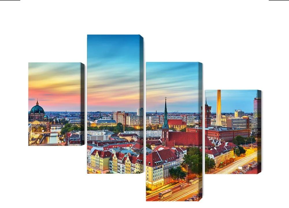 Vícedílný obraz Barevné Nebe A Panorama Berlína Nedostatek Nedostatek Plátno Canvas 240x150