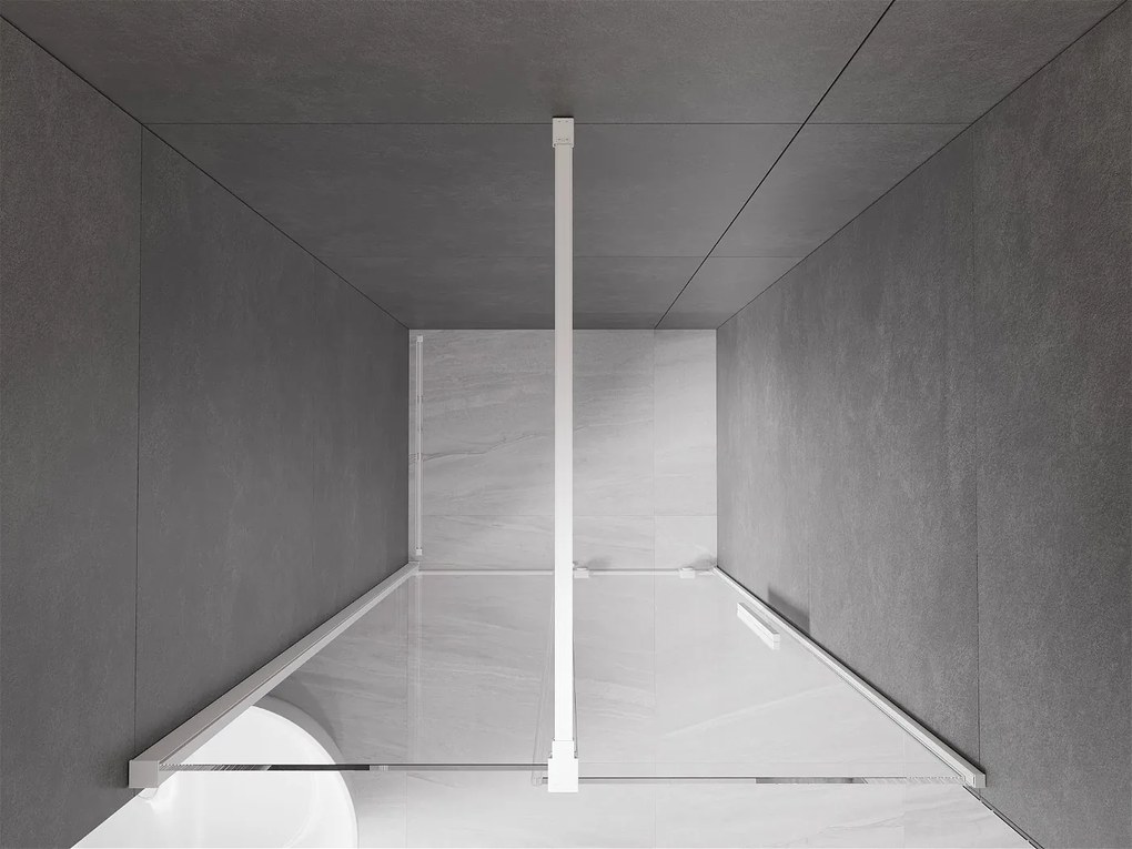 Mexen Velar, posuvné dveře do otvoru 70x200 cm, 8mm čiré sklo, bílý profil, 871-070-000-01-20